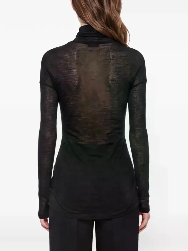 Victoria Beckham Sheer Draped-neck Top