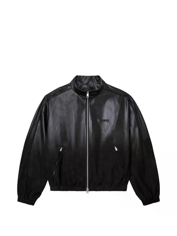 PURPLE BRAND Leather Bomber Jacket