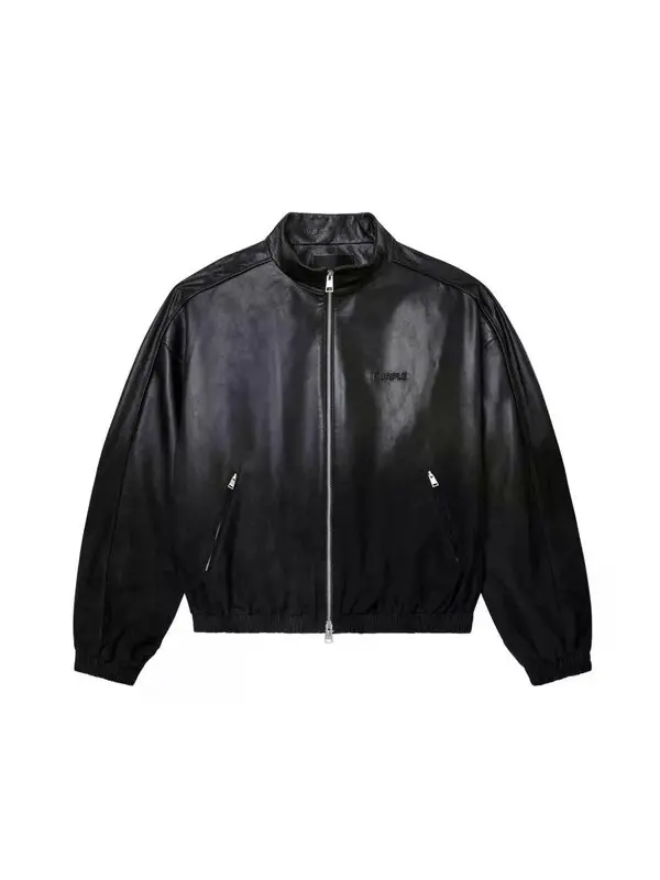 PURPLE BRAND Leather Bomber Jacket