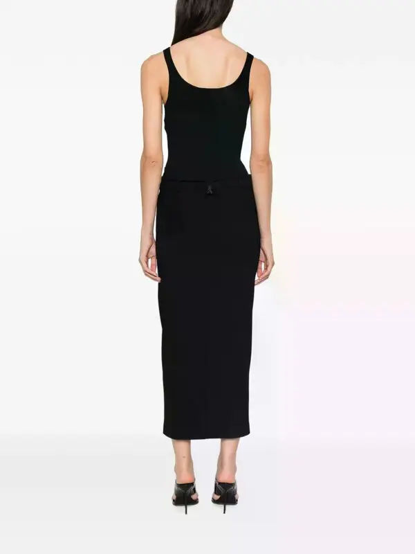 Patrizia Pepe Ribbed-knit Front-slit Midi Dress