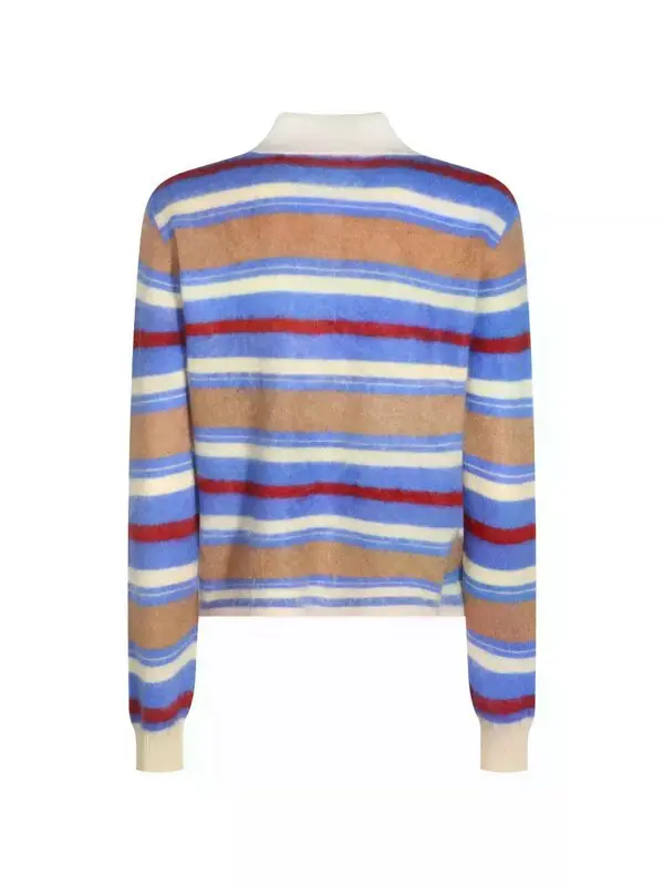 Guest In Residence Striped Cashmere Polo Sweater - Blue