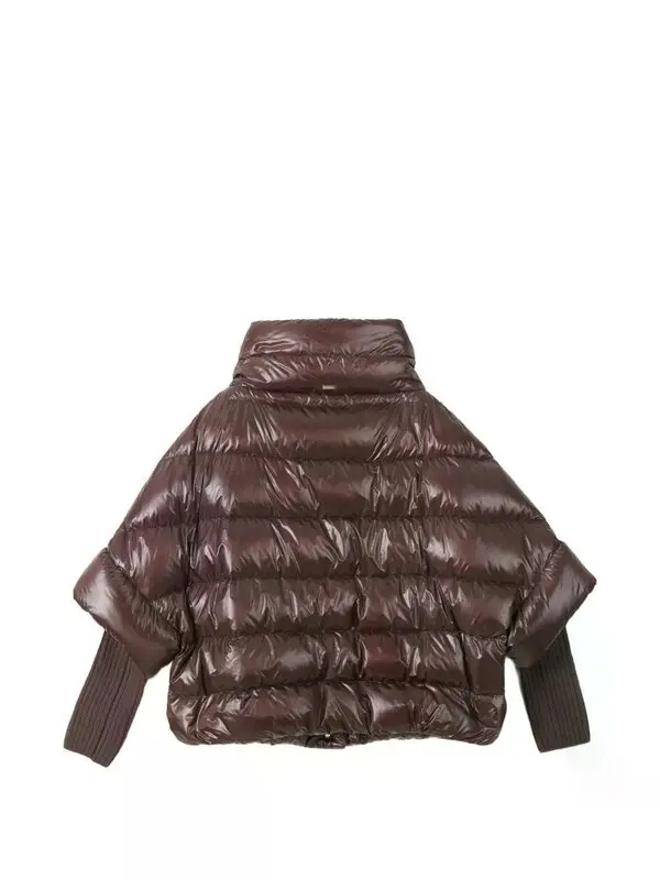 Herno Quilted High-neck Cape - Brown