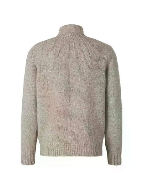 Fedeli Quarter-zip Ribbed-knit Sweater
