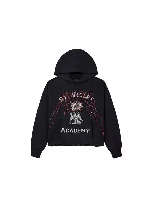 PURPLE BRAND Graphic-print Raw-cut Hoodie