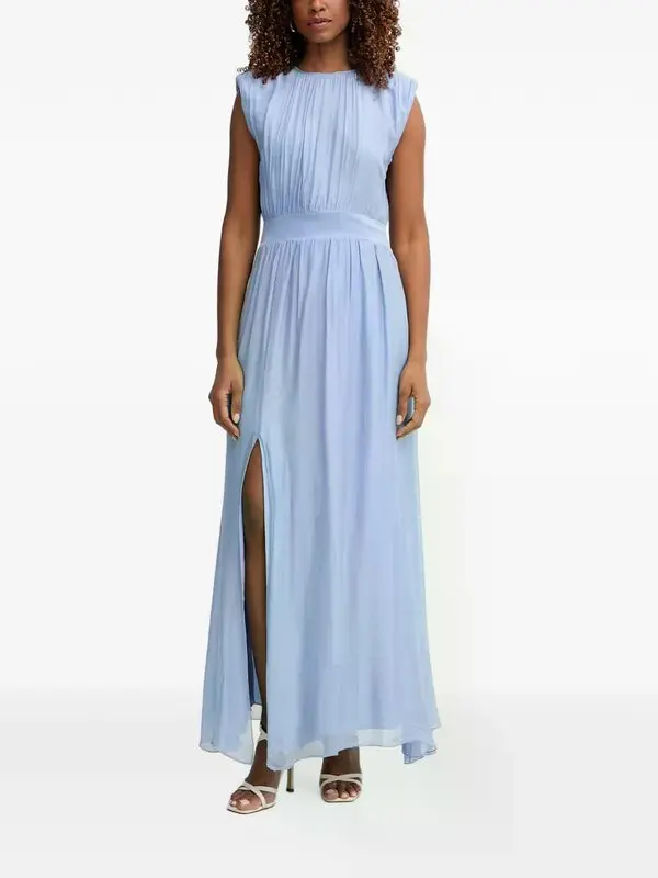 HAVEONE Pleated Side-slit Maxi Dress