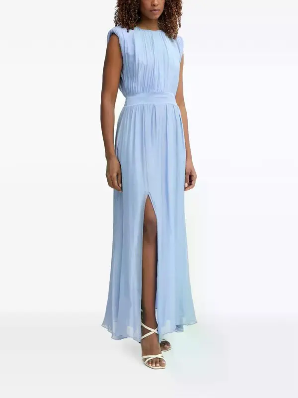 HAVEONE Pleated Side-slit Maxi Dress