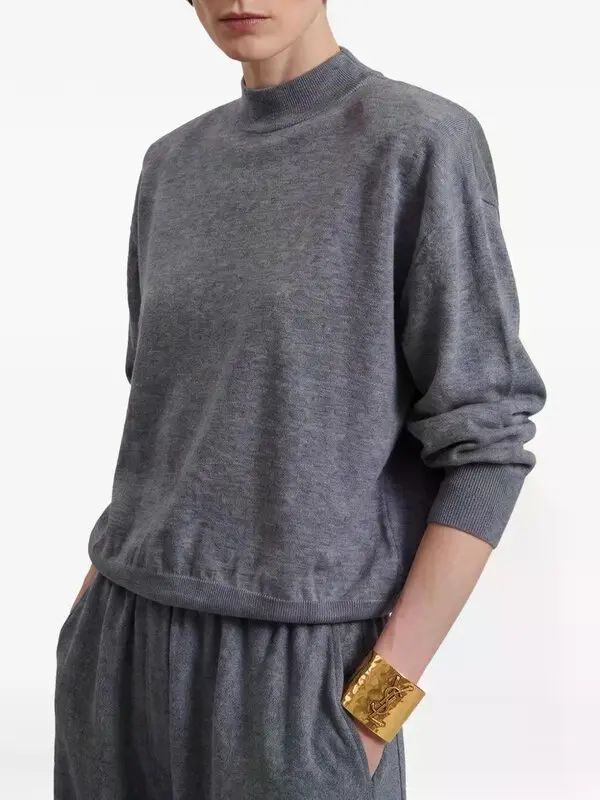 THE FRANKIE SHOP Rue Padded High-neck Sweater - Grey