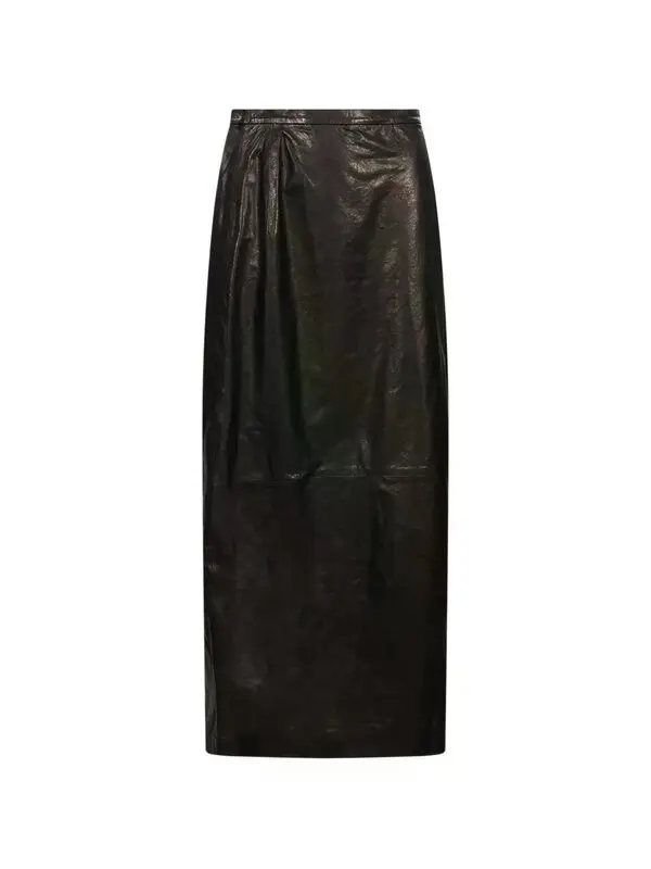 Magda Butrym Pleated Leather Maxi Skirt