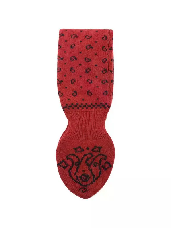 Guest In Residence Bandana Bowtie Paisley-knit Cashmere Scarf - Red