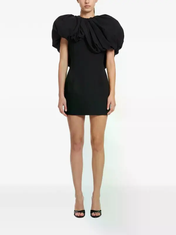 Magda Butrym Draped Puff-sleeve Mini Dress - Black