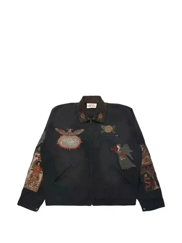 SAMUEL ZELIG Folk Corduroy-collar Jacket - Grey