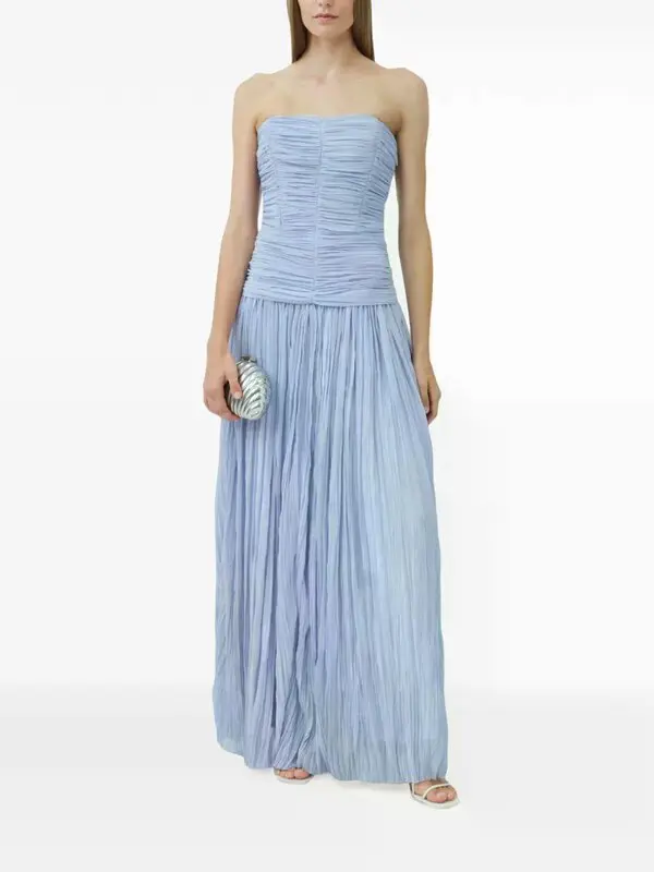 Simkhai Danielle Crinkle-jersey Bustier Maxi Gown Dress