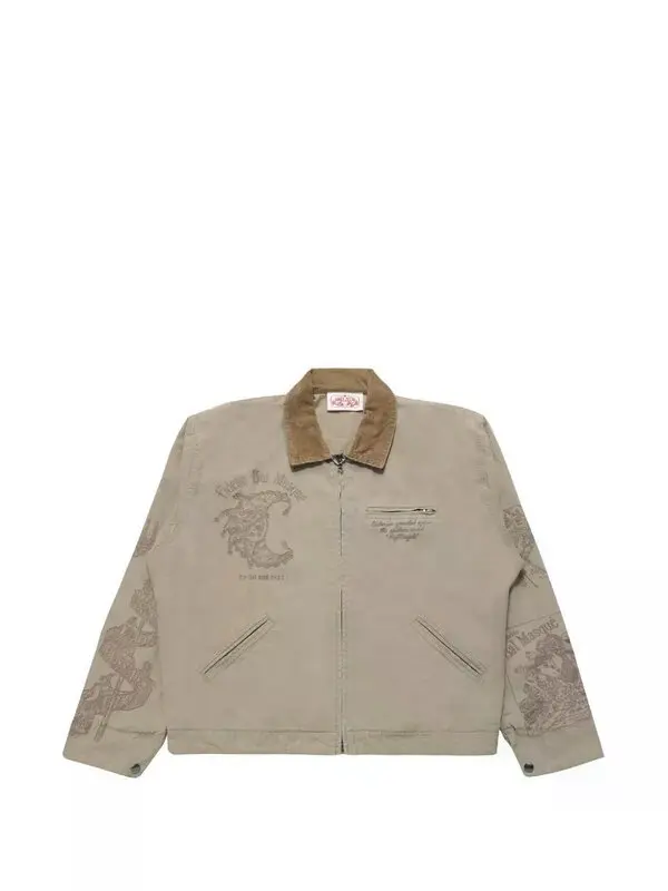 SAMUEL ZELIG Ballroom Corduroy-collar Jacket - Neutrals