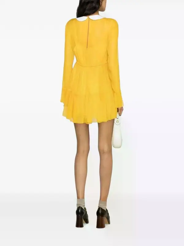 Gucci Collared Ruffled Mini Dress
