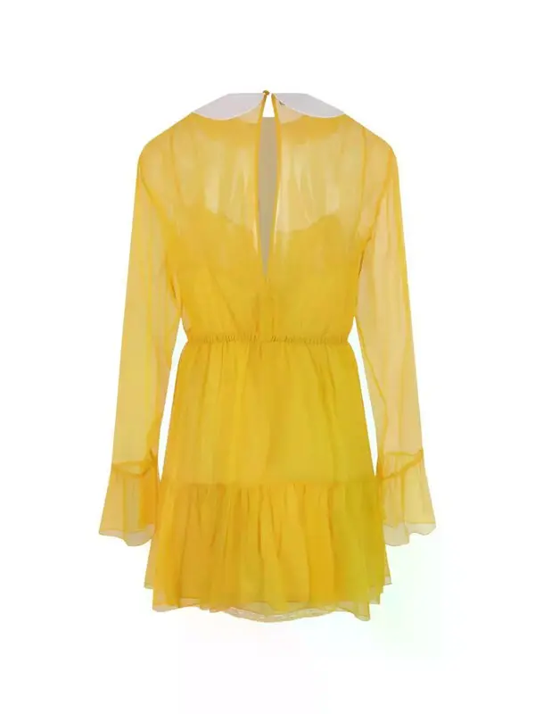 Gucci Collared Ruffled Mini Dress