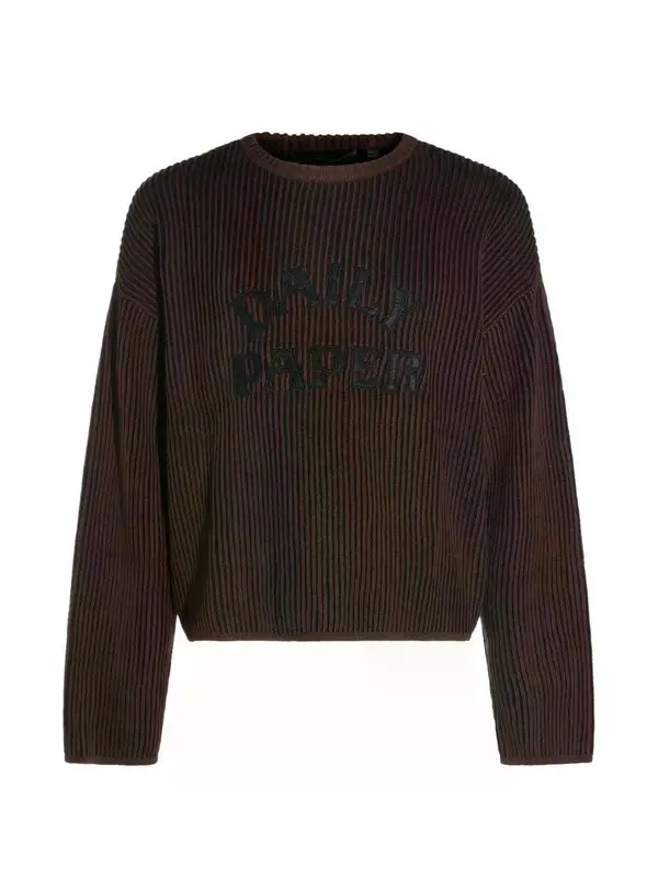 DAILY PAPER Mole Dias Logo-patch Ribbed-knit Sweater