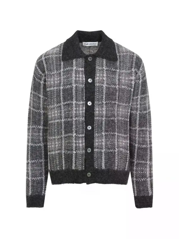 Our Legacy Evening Check-pattern Knit Cardigan