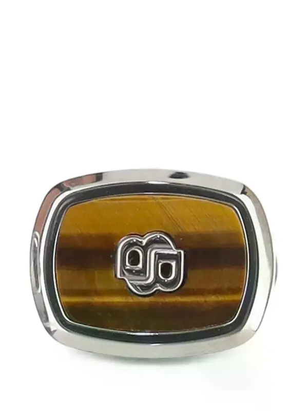 BOSS Monogram-plaque Stone-inlay Cufflinks