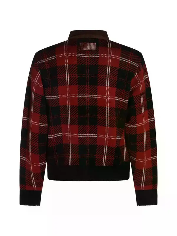 Guest In Residence Tartan Bomber Check-pattern Corduroy-collar Jacket