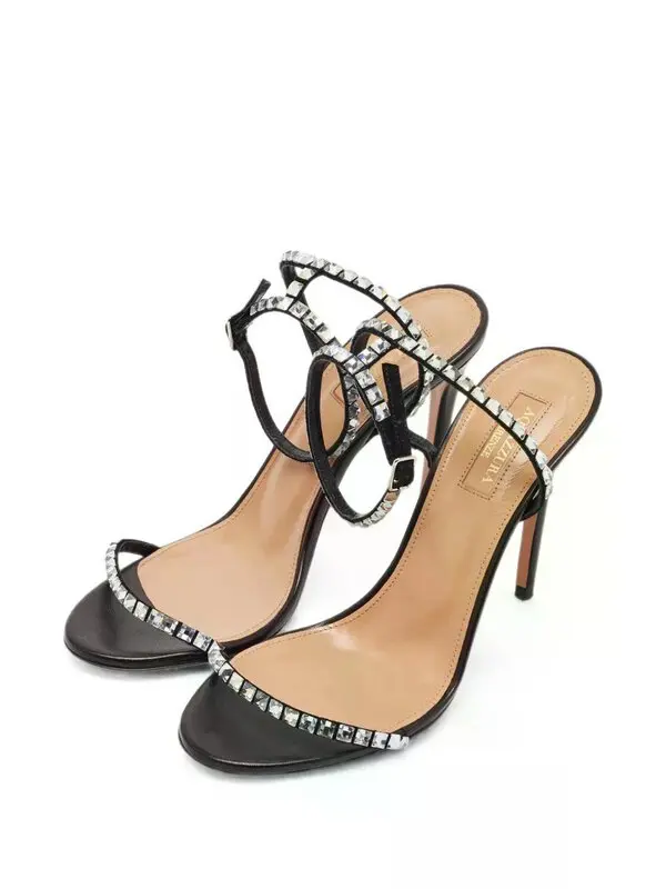 AQUAZZURA Crystal-embellished Ankle-strap Heeled Sandals - Black