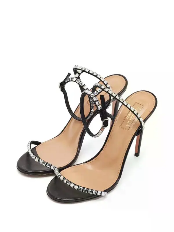 AQUAZZURA Crystal-embellished Ankle-strap Heeled Sandals - Black