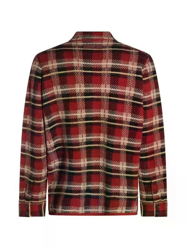 Guest In Residence Plaid Work Check-pattern Cashmere Shirt - Red