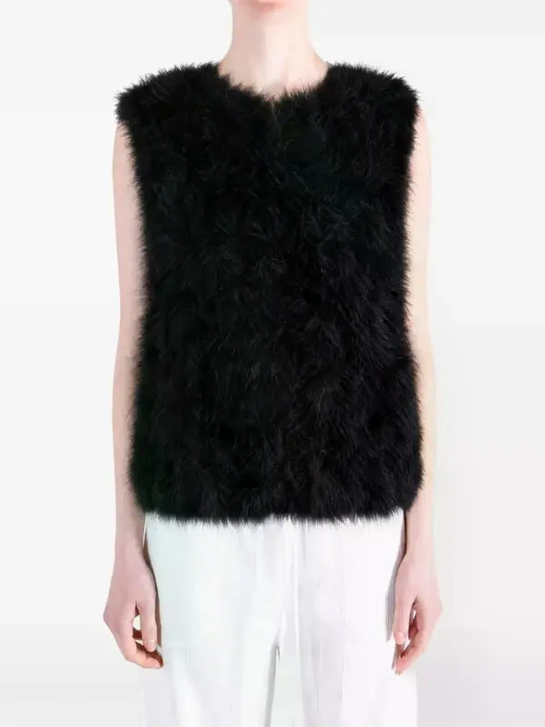 YVES SALOMON Feather-embellished Gilet