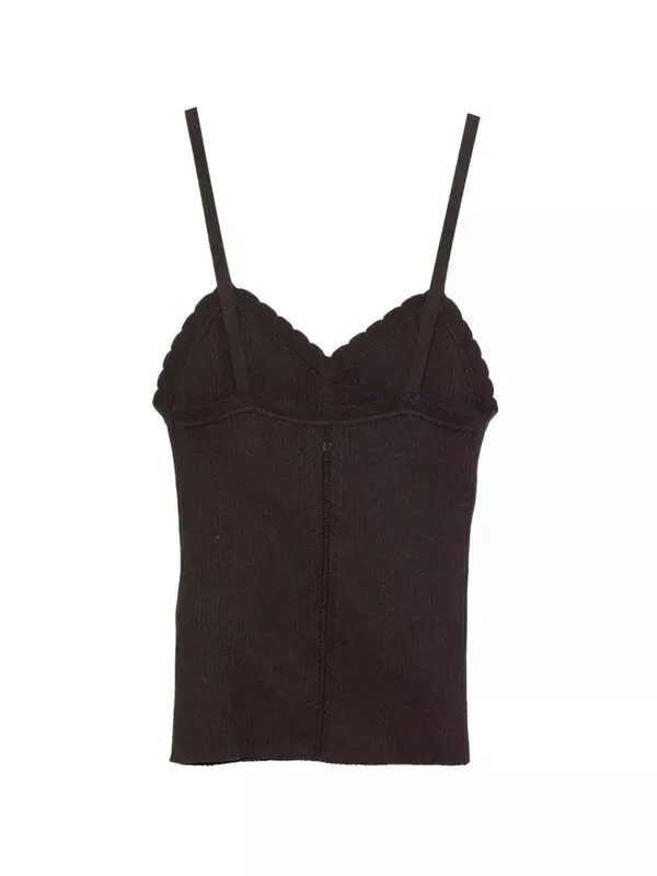 CORDERA Ribbed Scalloped Top