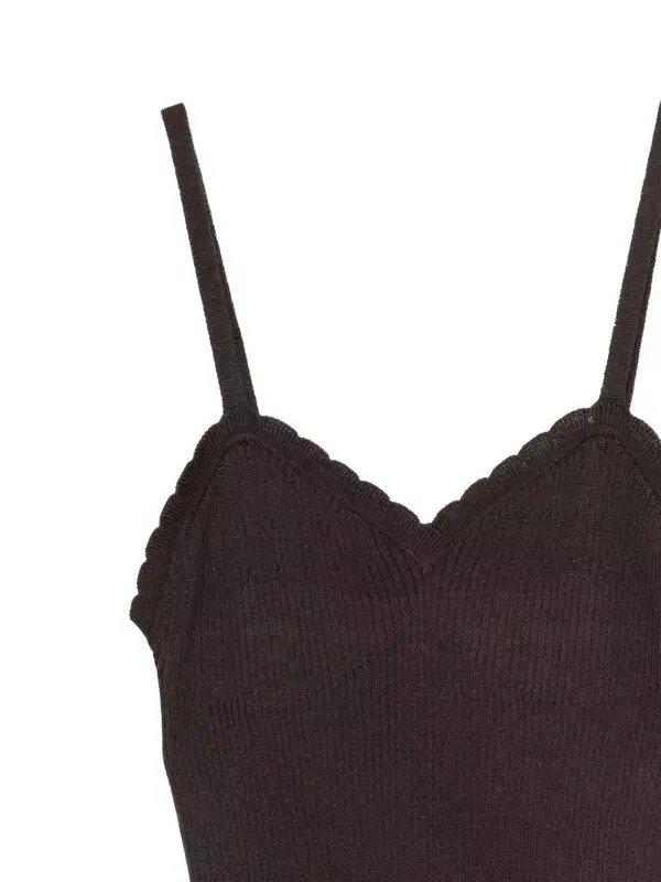 CORDERA Ribbed Scalloped Top