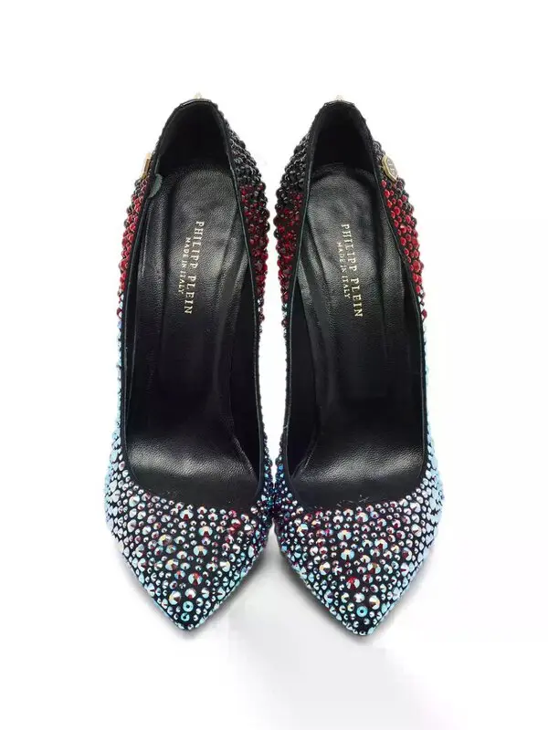 Philipp Plein Crystal-embellished Studded Pumps