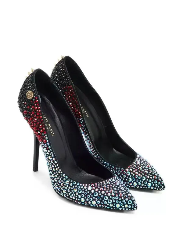 Philipp Plein Crystal-embellished Studded Pumps