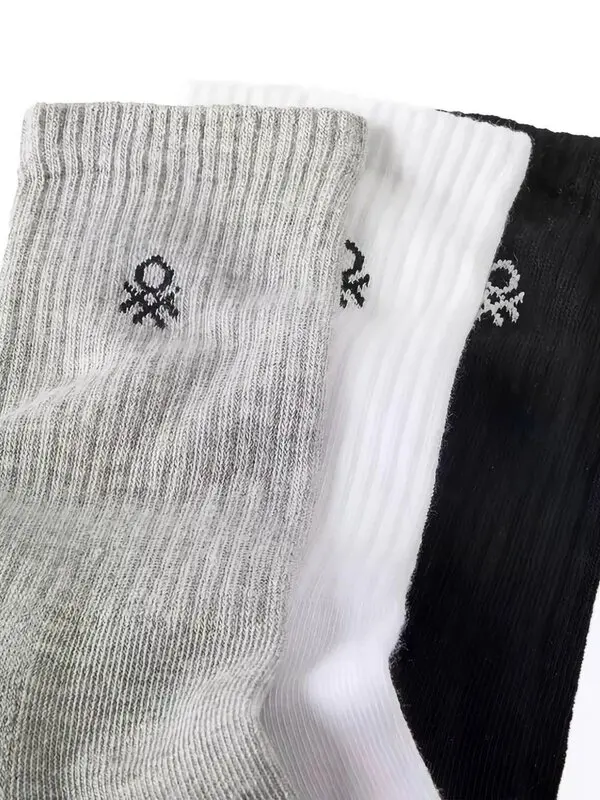 BENETTON Logo-embroidered Ribbed Socks