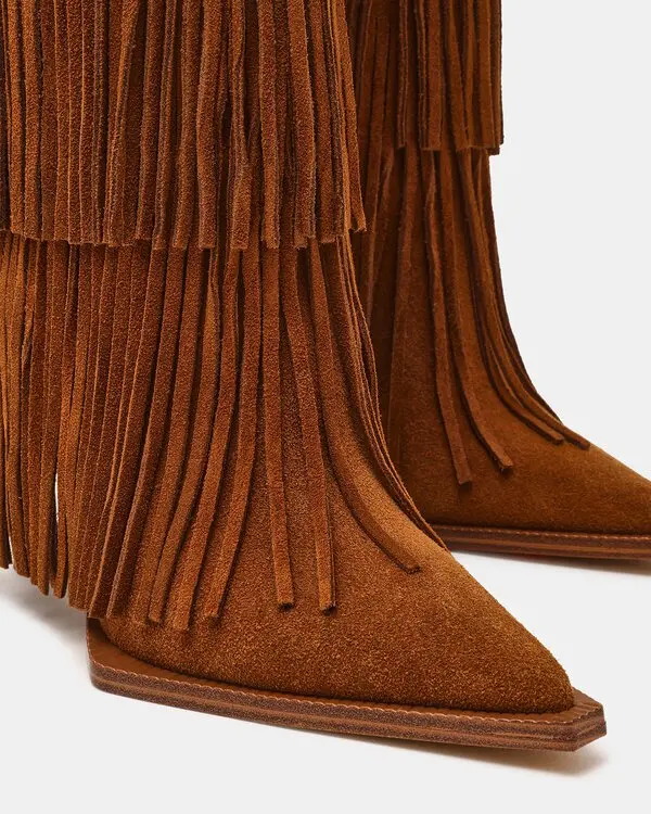 Steve Madden Kinzee Fringe Knee High Boots
