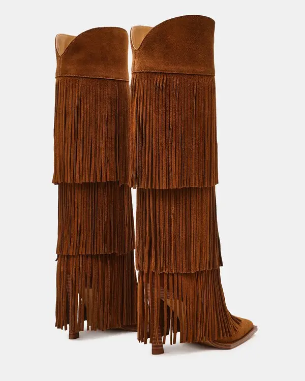 Steve Madden Kinzee Fringe Knee High Boots