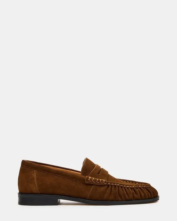 Steve Madden Quincey Slip-on Loafers - Chestnut Suede