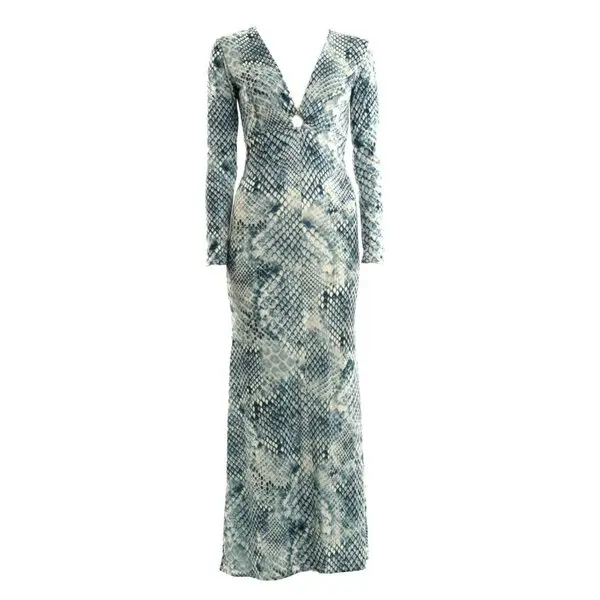 CHIARELLA Blue / White Diva Maxi Dress – Blue Snake Print