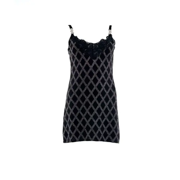 CHIARELLA Silver / Black Chispa Dress Black Shimmer