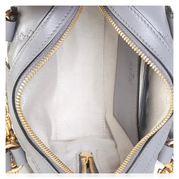 Gucci Dusty Grey Gg Matelasse Calfskin Bowler Bag
