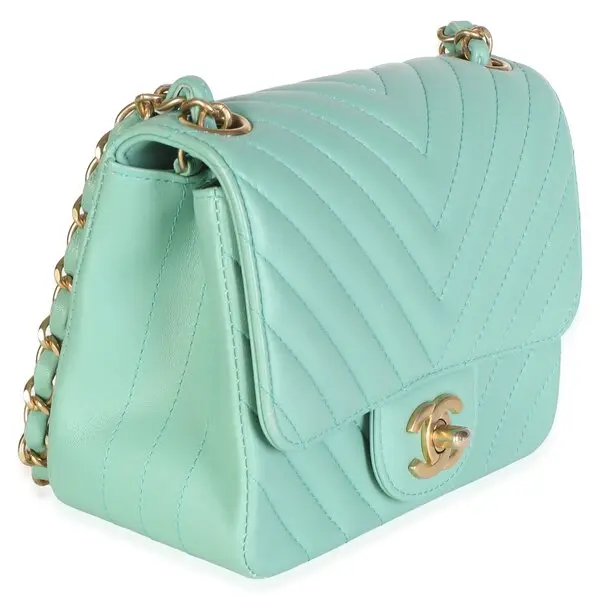 Chanel Light Chevron Lambskin Square Flap Bag