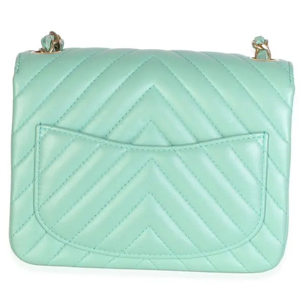 Chanel Light Chevron Lambskin Square Flap Bag