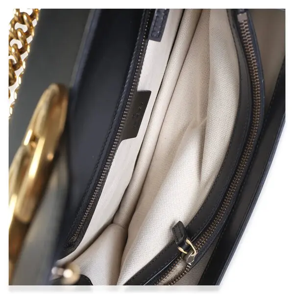 Gucci Smooth Calfskin Gg Marmont Chain Flap Bag