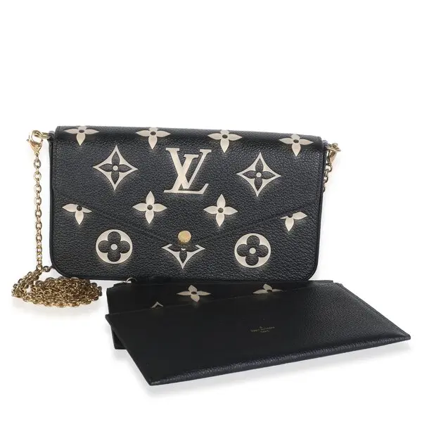 LOUIS VUITTON Beige Bicolor Giant Monogram Empreinte Felicie Pochette