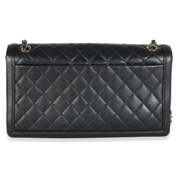Chanel Quilted Lambskin 3 Compartment Jumbo Flap Bag