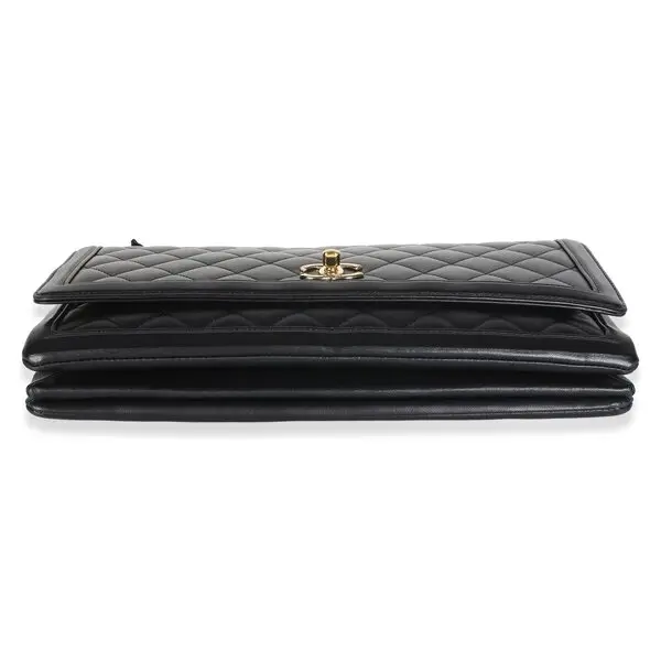 Chanel Quilted Lambskin 3 Compartment Jumbo Flap Bag