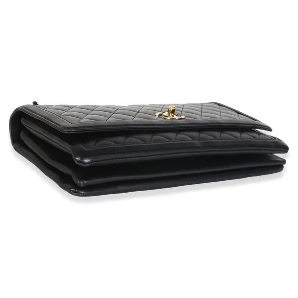 Chanel Quilted Lambskin 3 Compartment Jumbo Flap Bag