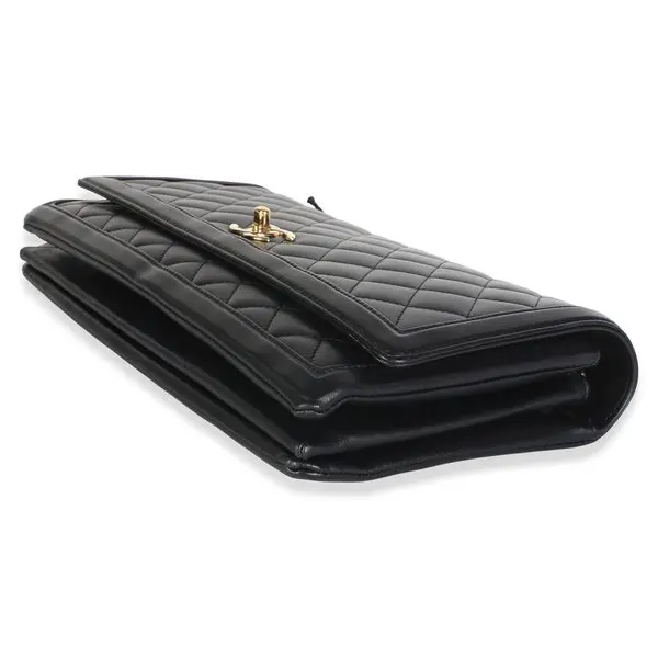 Chanel Quilted Lambskin 3 Compartment Jumbo Flap Bag