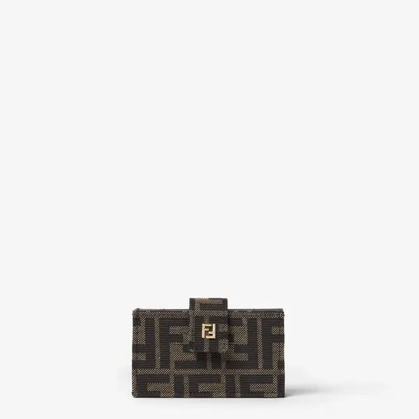 Fendi Ff Jacquard Card Case - Brown