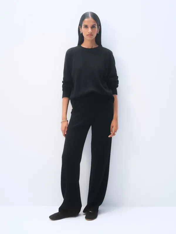 WHITE & WARREN Cashmere Wide Leg Pant In Size
