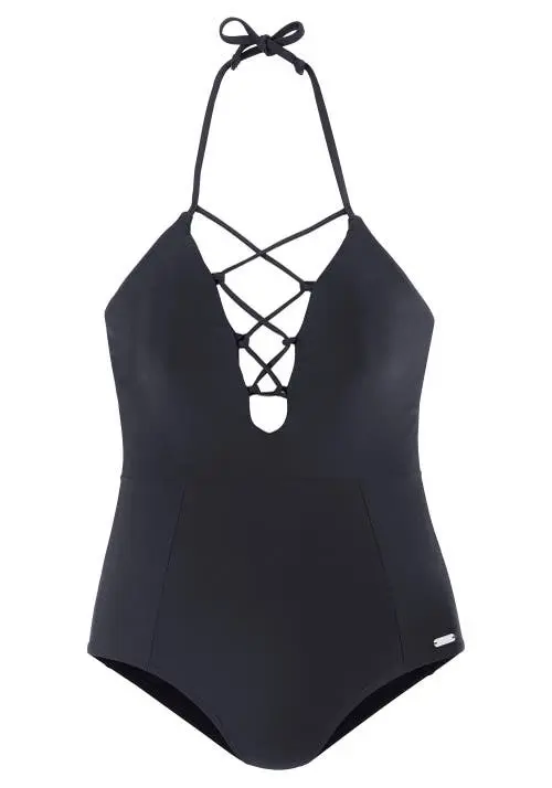 LASCANA Lace Up One Piece Swimsuit