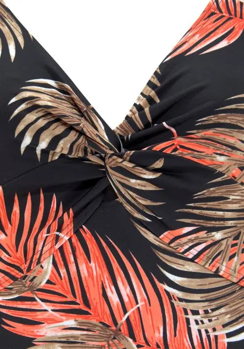 LASCANA Palm Print Tummy Control One Piece Swimsuit